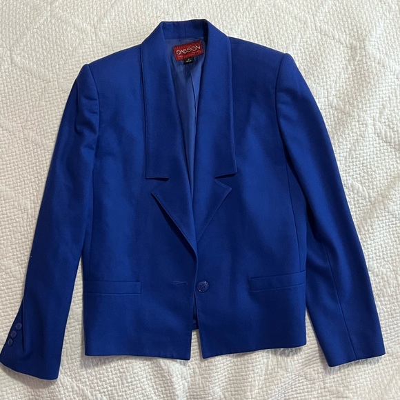 Sasson Jeans | Jackets & Coats | 8s90s Vintage Sasson Bright Blue Wool ...